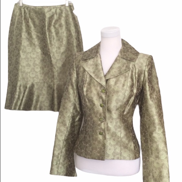 Kay Unger | Skirts | Nwt Kay Unger Silk Jacquard Floral Evening Skirt ...